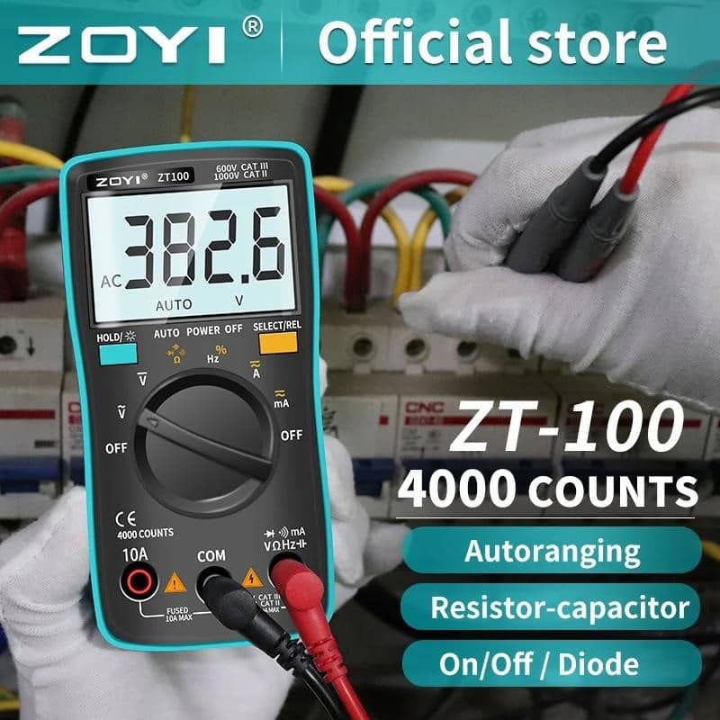 ZOYI Multimeter Digital Multi Tester Podsvietenie AC/DC Voltmeter Dióda ...